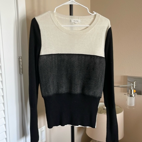 h. one | Sweaters | H One Block Sweater In Black And White Variation ...